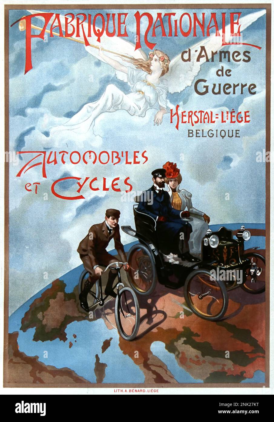 Victorian Advertising Illustration poster for Cars, Circa 1899 Stock ...