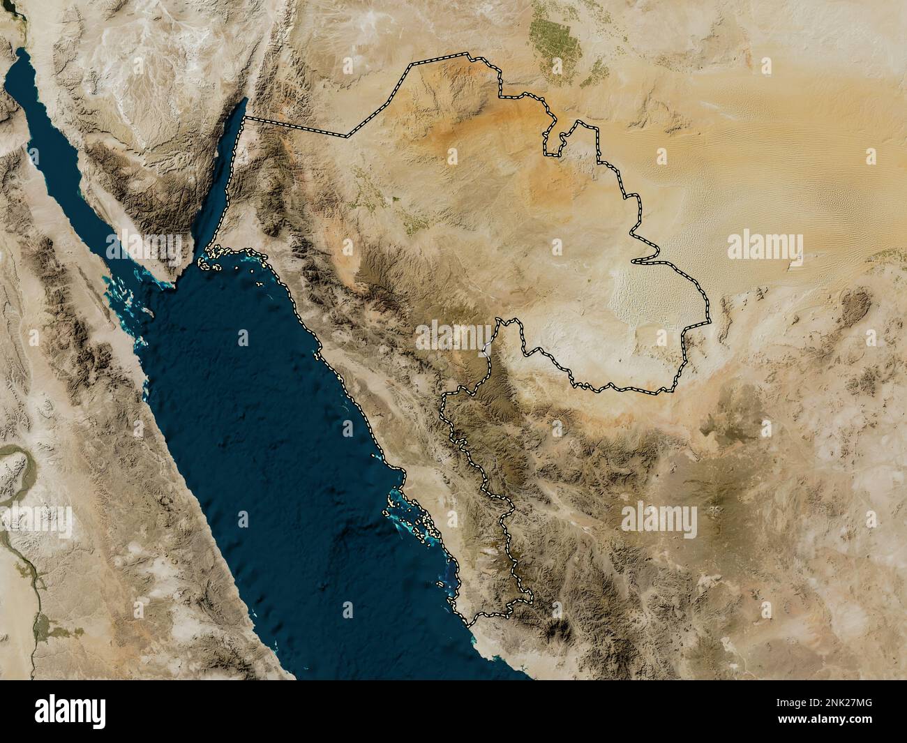 Tabuk, region of Saudi Arabia. Low resolution satellite map Stock Photo ...