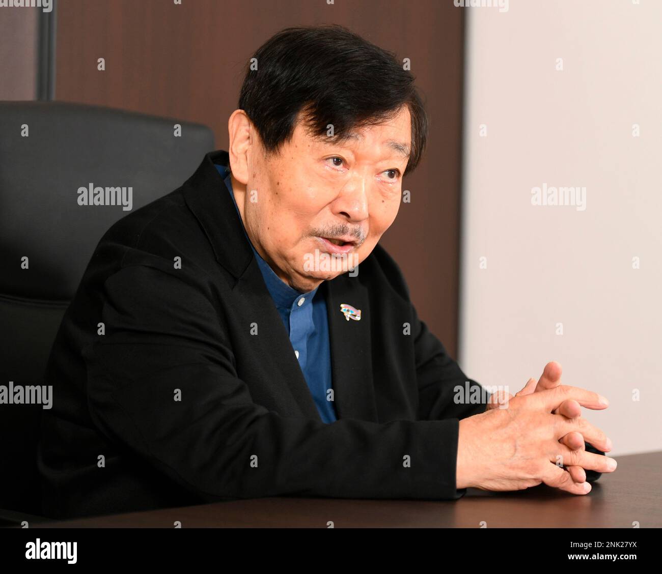 Japanese Egyptologist Sakuji Yoshimura speaks during an interview in ...