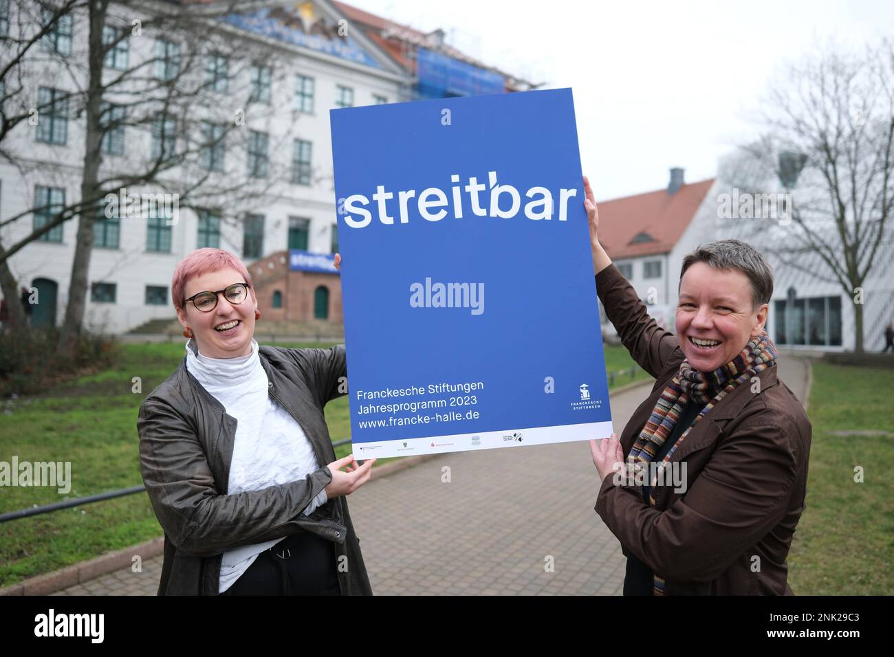 Halle, Germany. 23rd Feb, 2023. Maria Junker (l) and Annheide von Biela ...