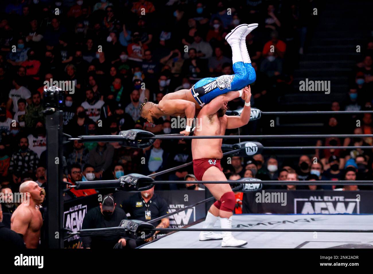 CLEVELAND, OH - JANUARY 26: Brock Anderson flips Lee Johnson over the ...