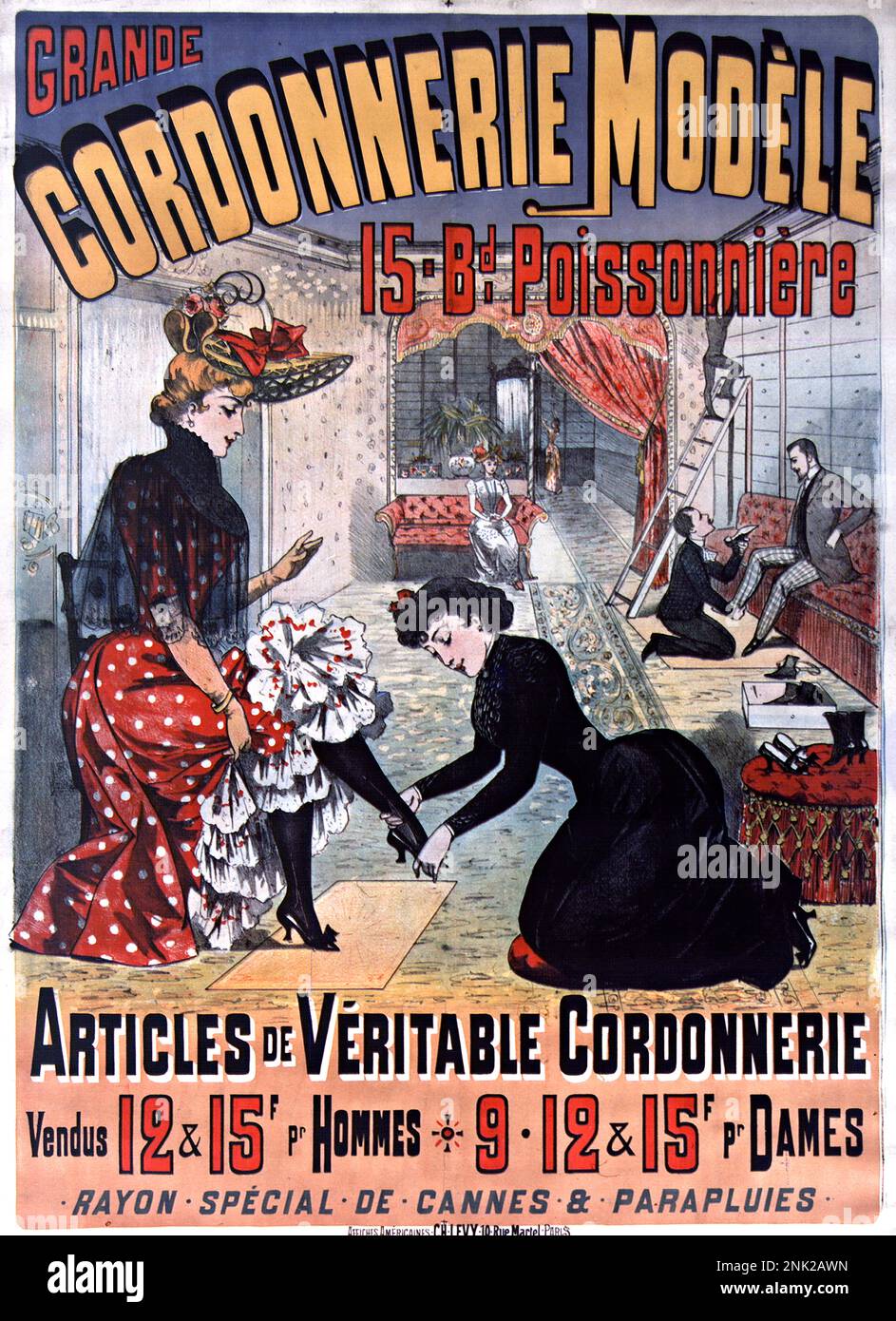 Victorian Advertising Illustration poster for Men and Women's clothing ...