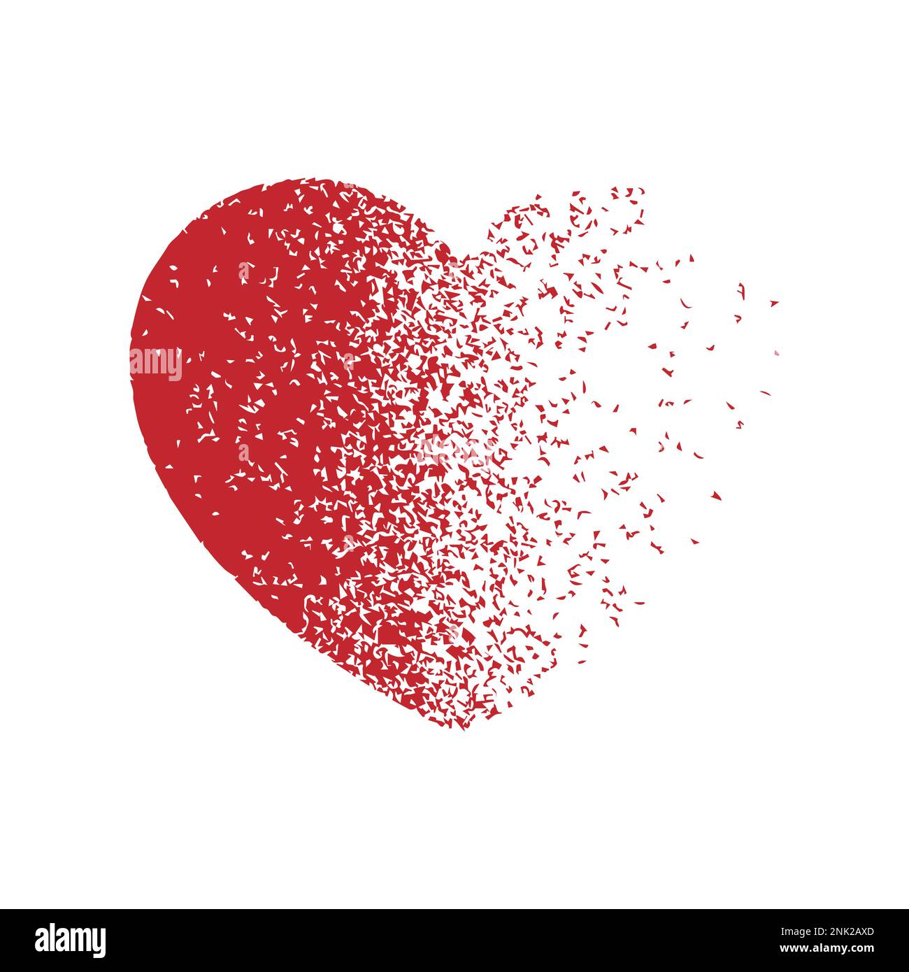 Exploding heart with grain texture. EPS 10, Editable, Vector ...