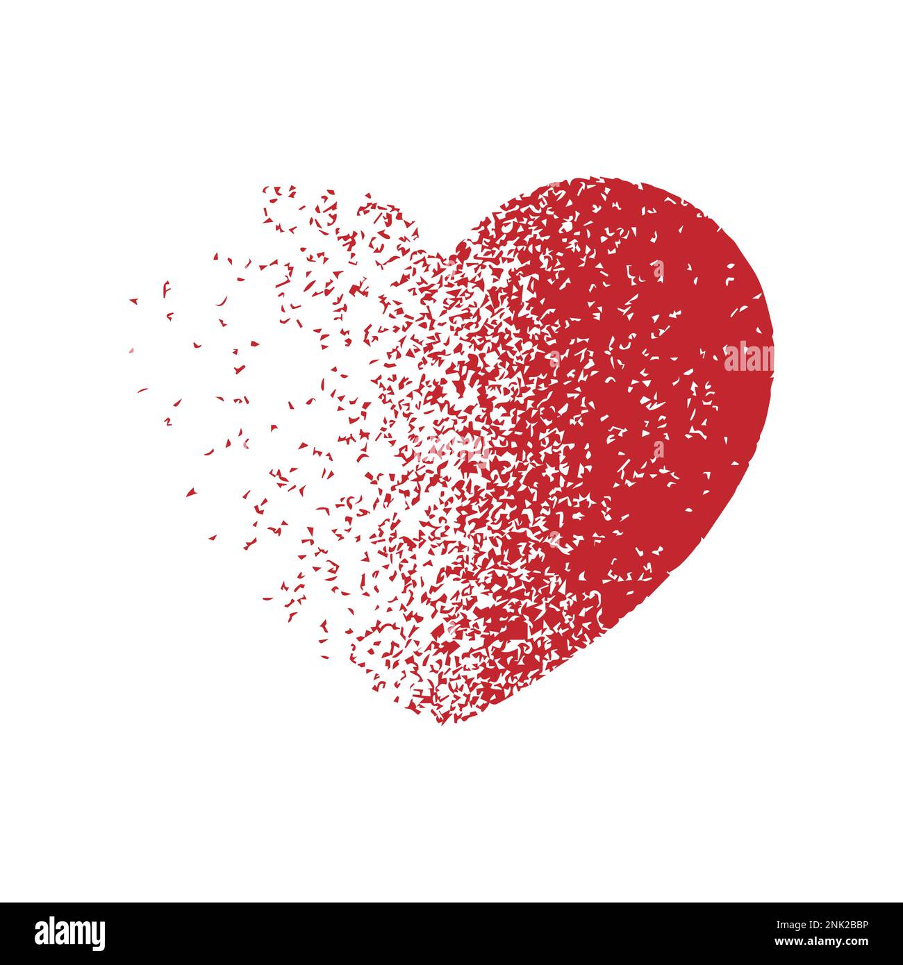 Exploding heart with grain texture. EPS 10, Editable, Vector ...