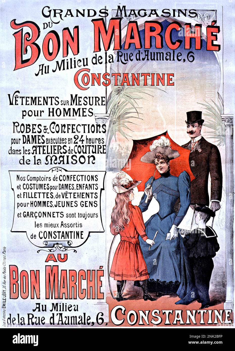 Victorian Advertising Illustration poster for Men and Women's clothing ...
