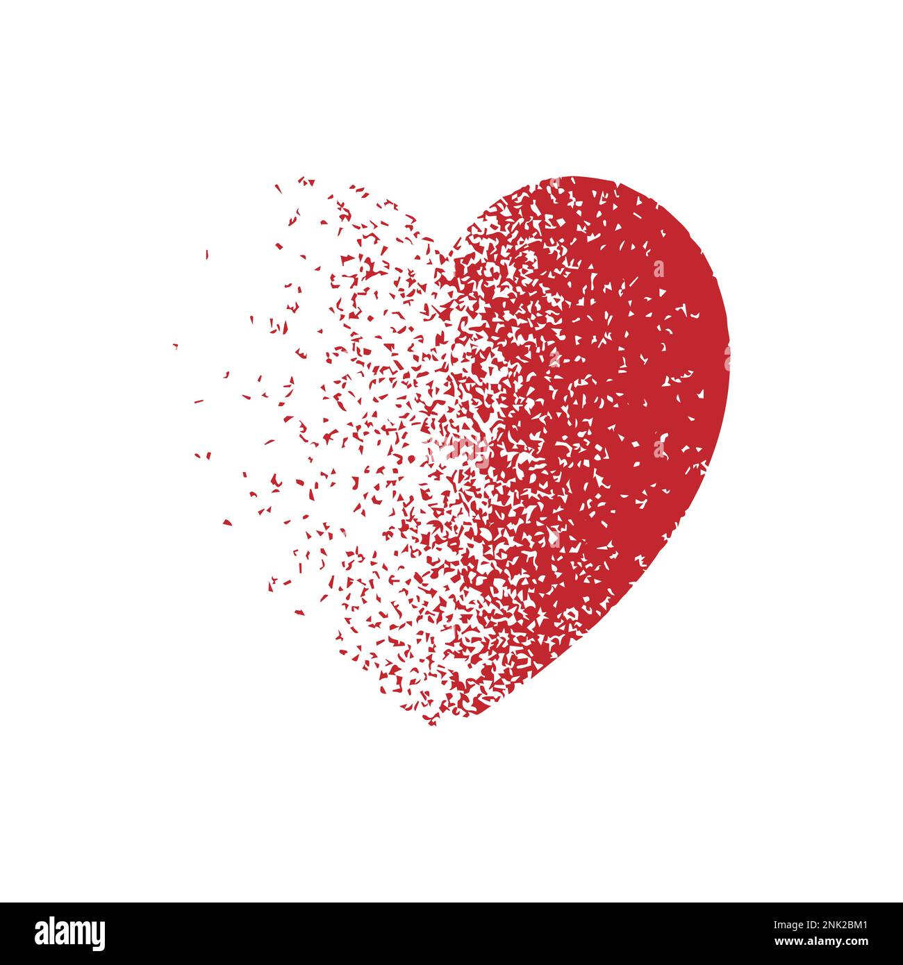 Exploding heart with grain texture. EPS 10, Editable, Vector ...