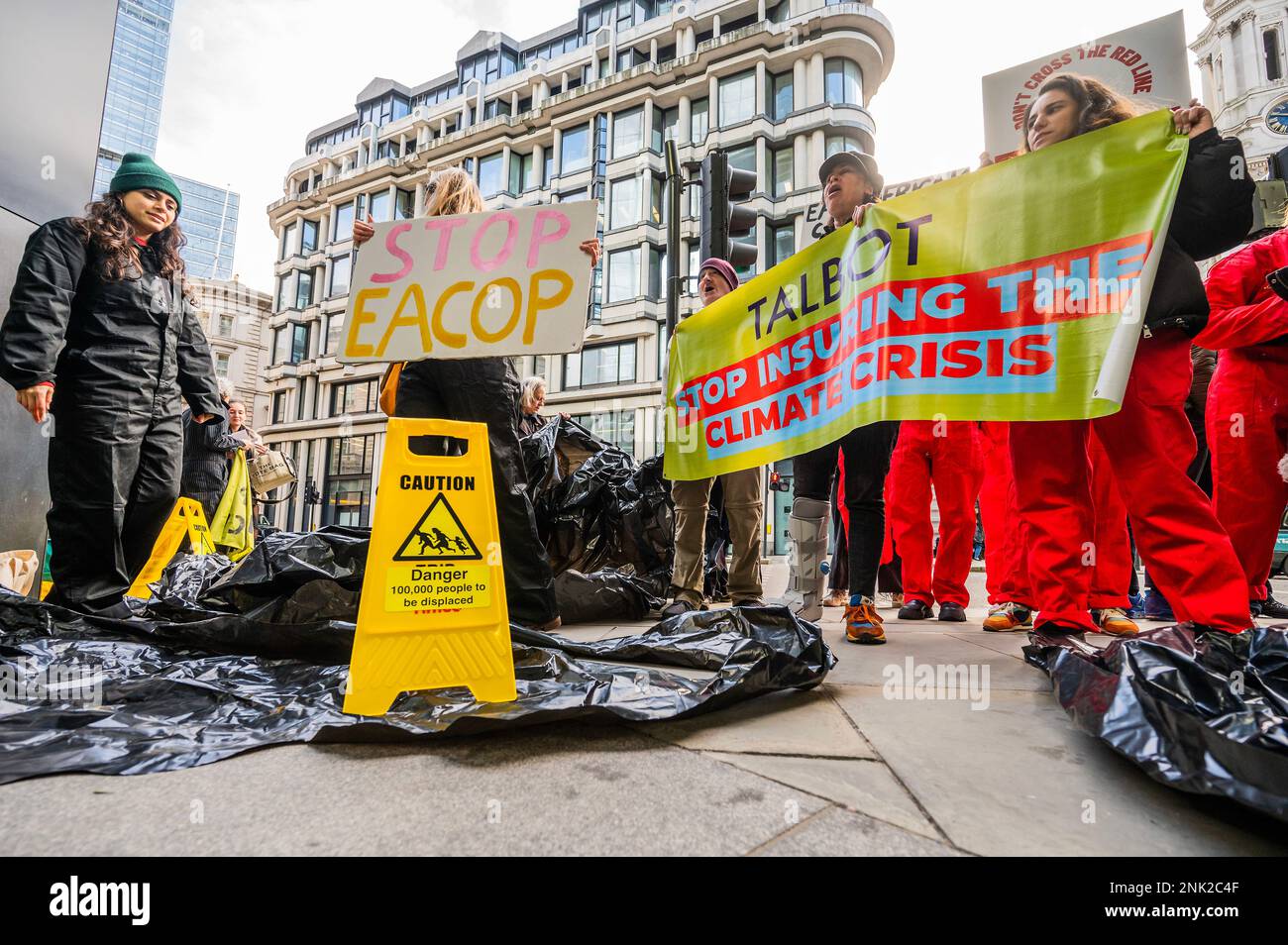 London, UK. 23rd Feb, 2023. The protesters visit two insurance ...