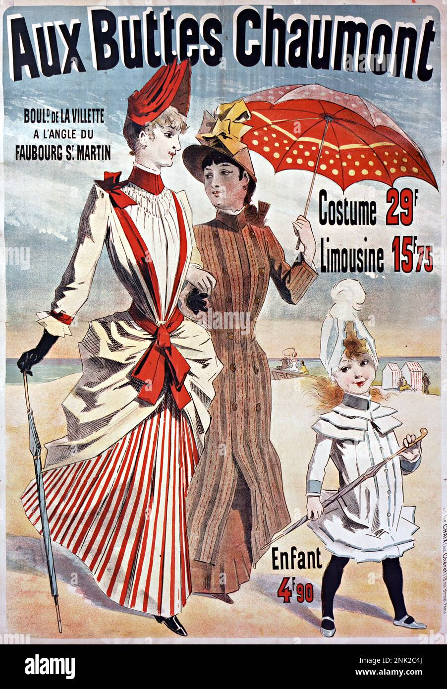 Victorian Advertising Illustration poster for Men and Women's clothing ...