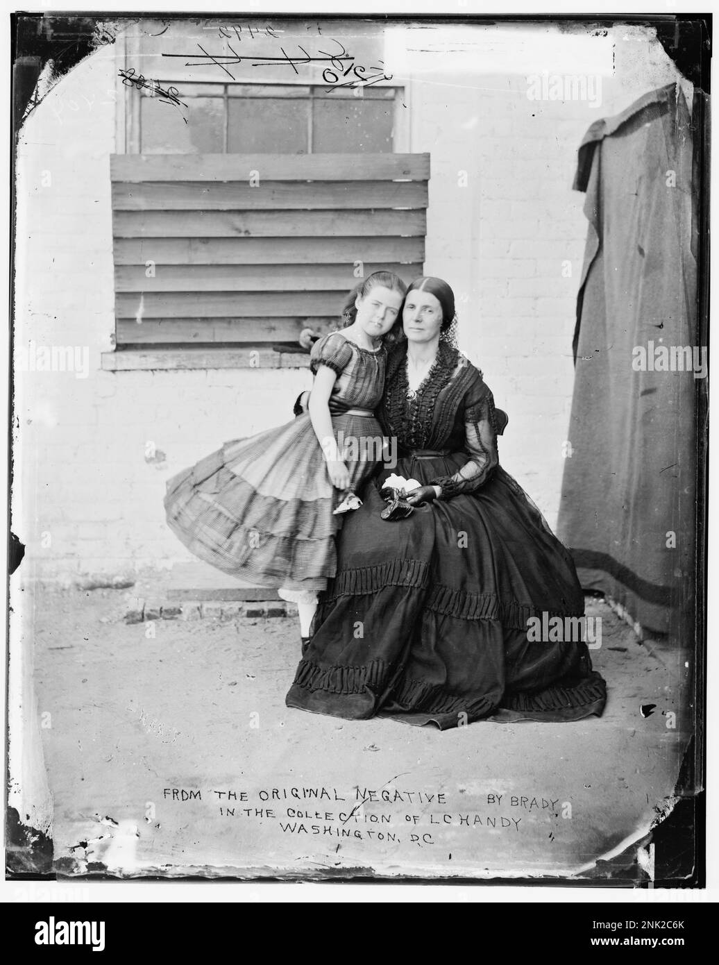 Portrait of Mrs. Greenhow and her daughter, who were imprisoned in the ...
