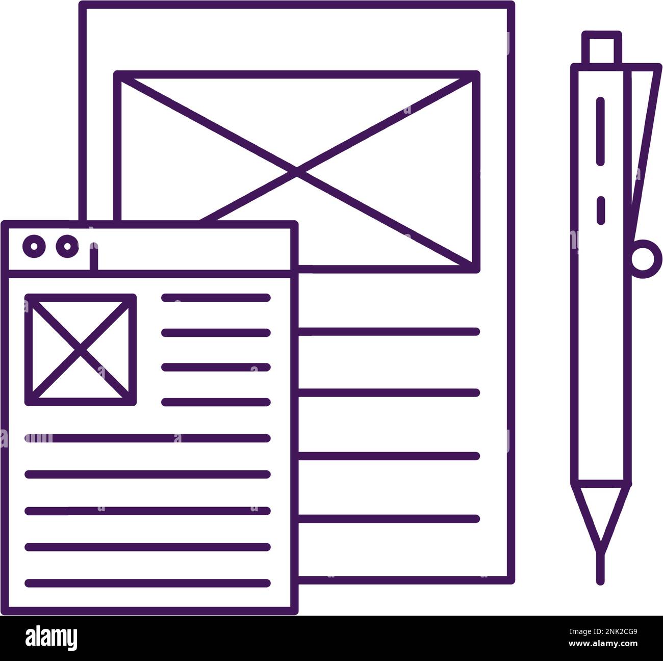 Vector paper document and pen icon pictogram Stock Vector Image & Art ...