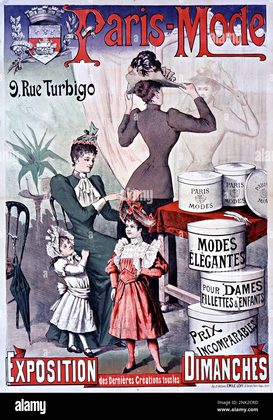 Victorian Advertising Illustration poster for Men and Women's clothing ...