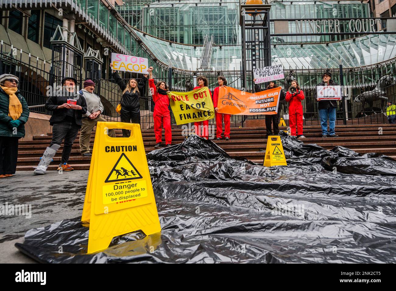 London, UK. 23rd Feb, 2023. The protesters visit two insurance ...