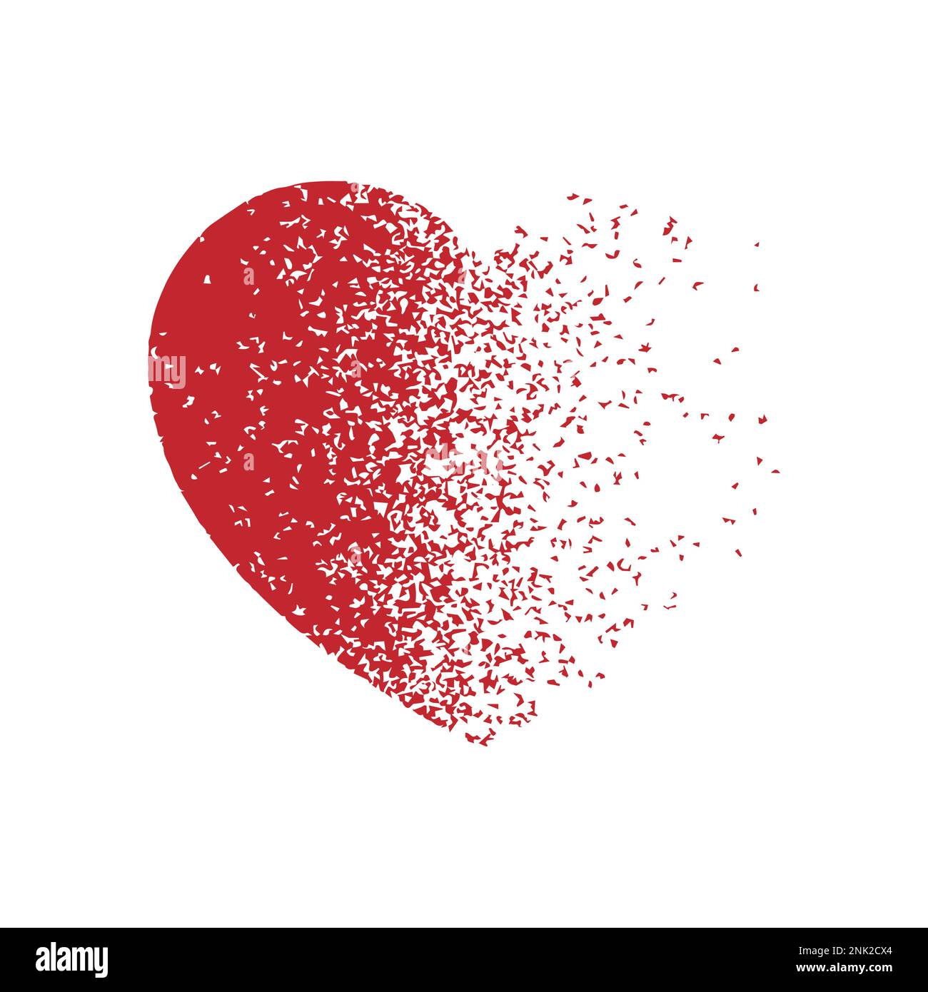 Exploding heart with grain texture. EPS 10, Editable, Vector ...