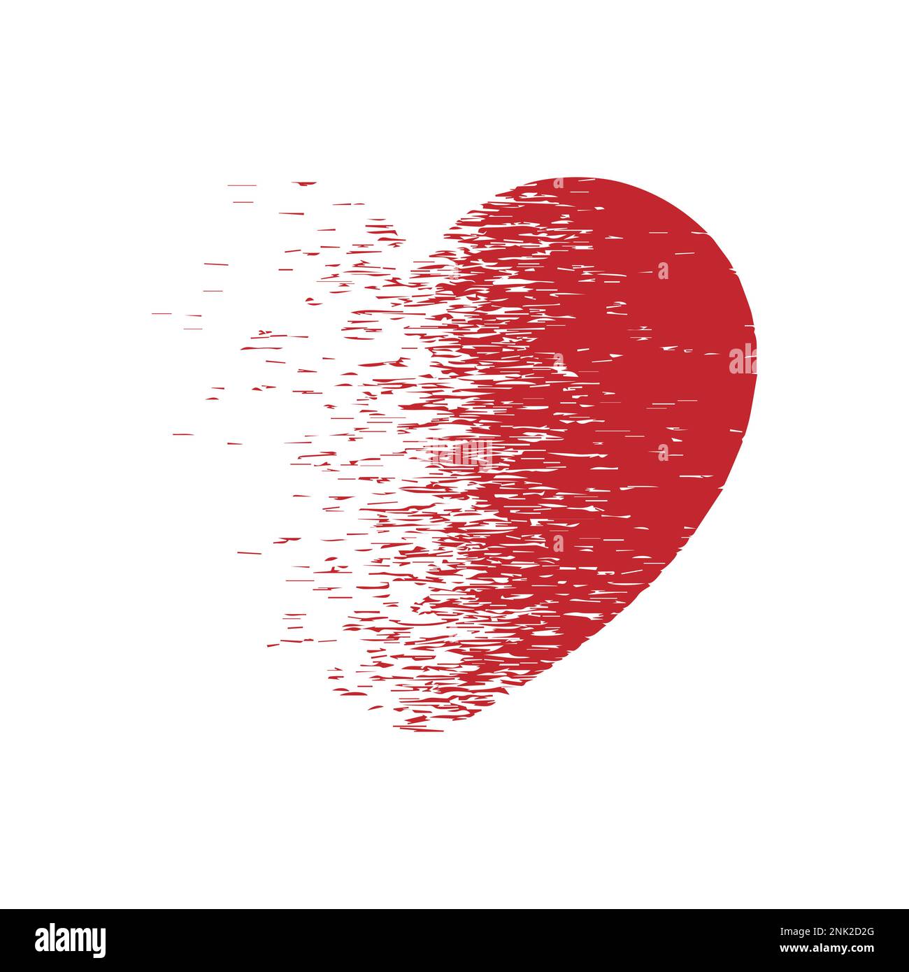 Exploding heart with grain texture. EPS 10, Editable, Vector ...