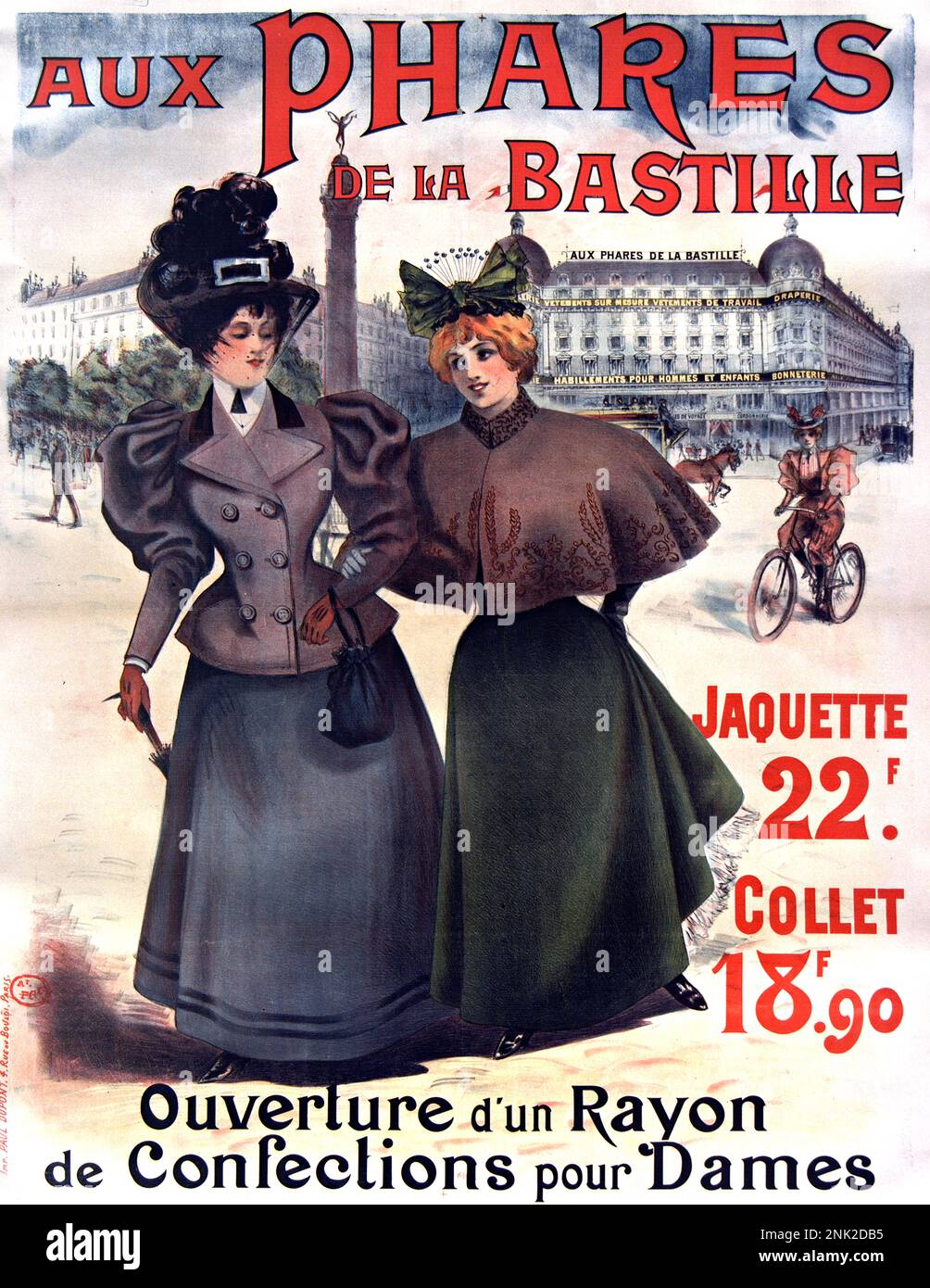 Victorian Advertising Illustration poster for Men and Women's clothing ...