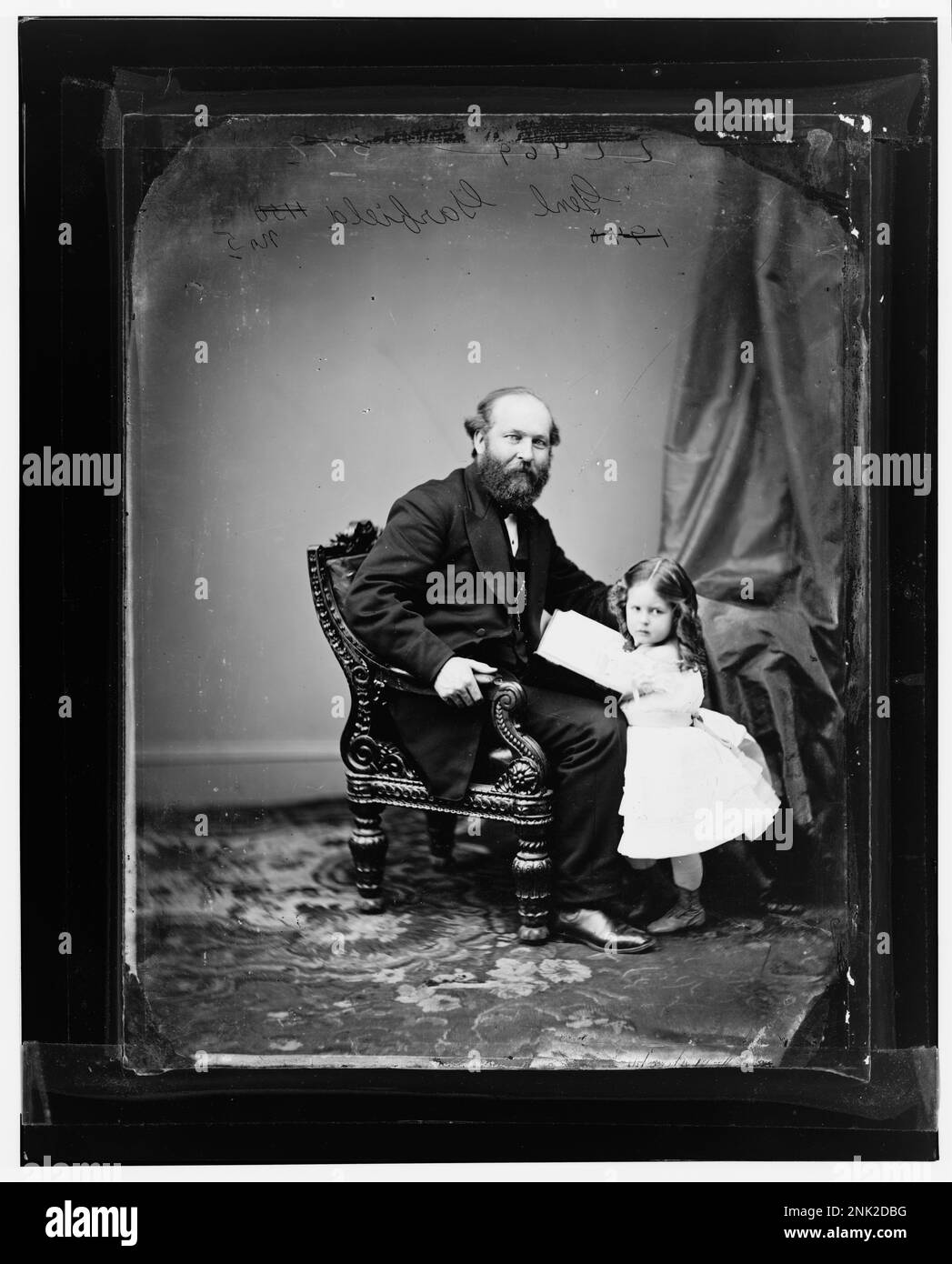 Portrait of President James A. Garfield with his daughter, part of the ...