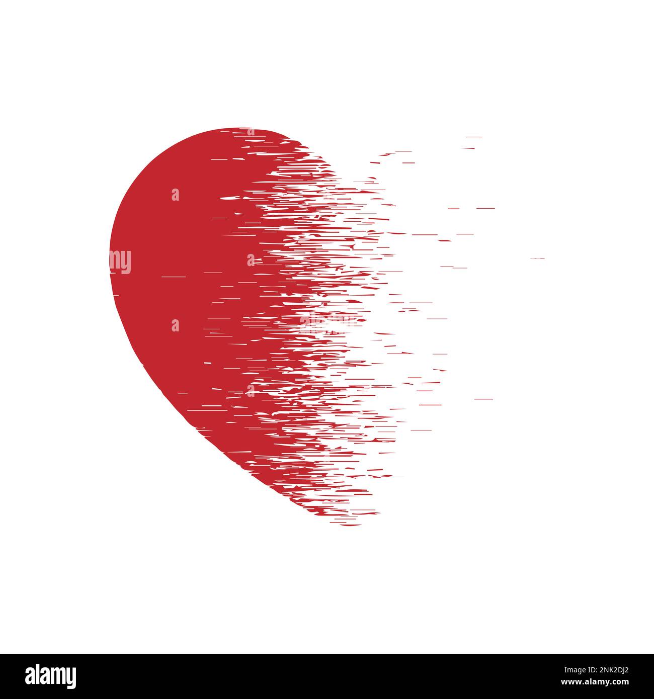 Exploding heart with grain texture. EPS 10, Editable, Vector ...