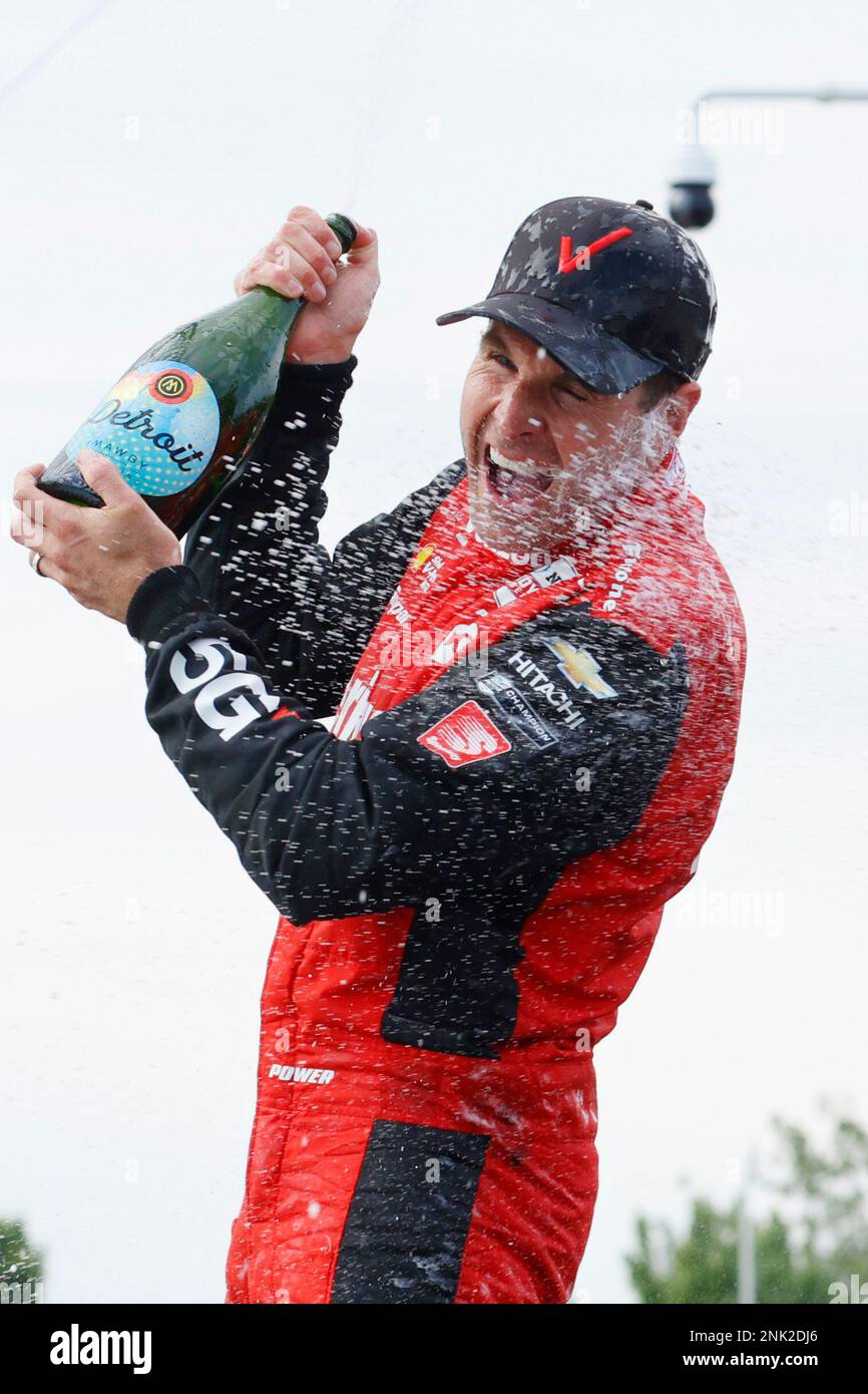DETROIT, MI - JUNE 05: NTT IndyCar series driver Will Power celebrates ...