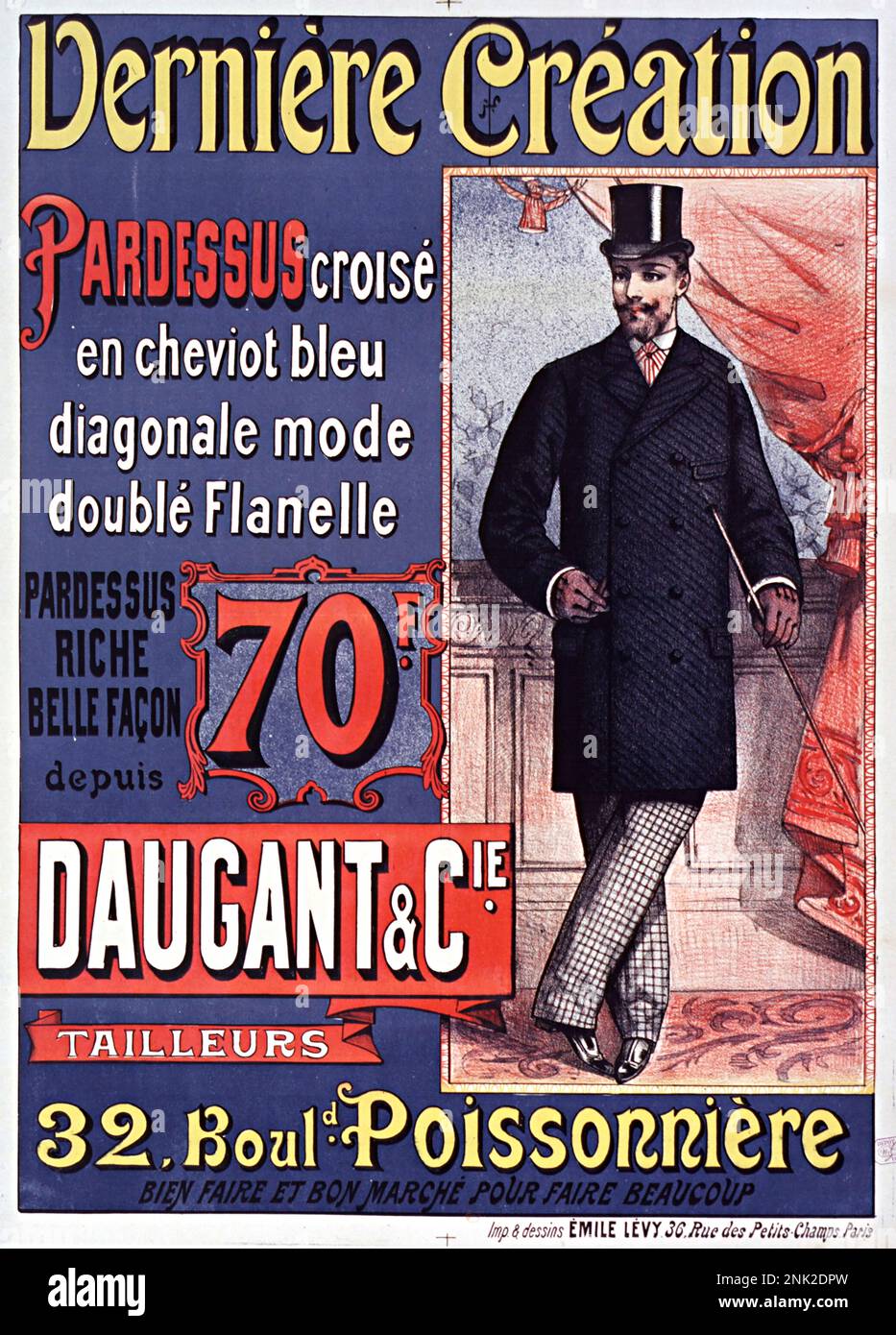 Victorian Advertising Illustration poster for Men and Women's clothing ...