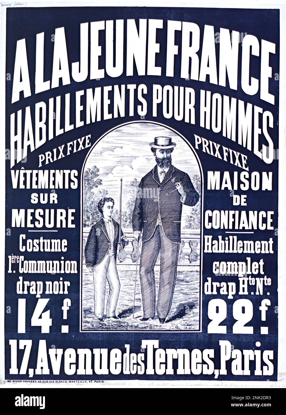 Victorian Advertising Illustration poster for Men and Women's clothing ...