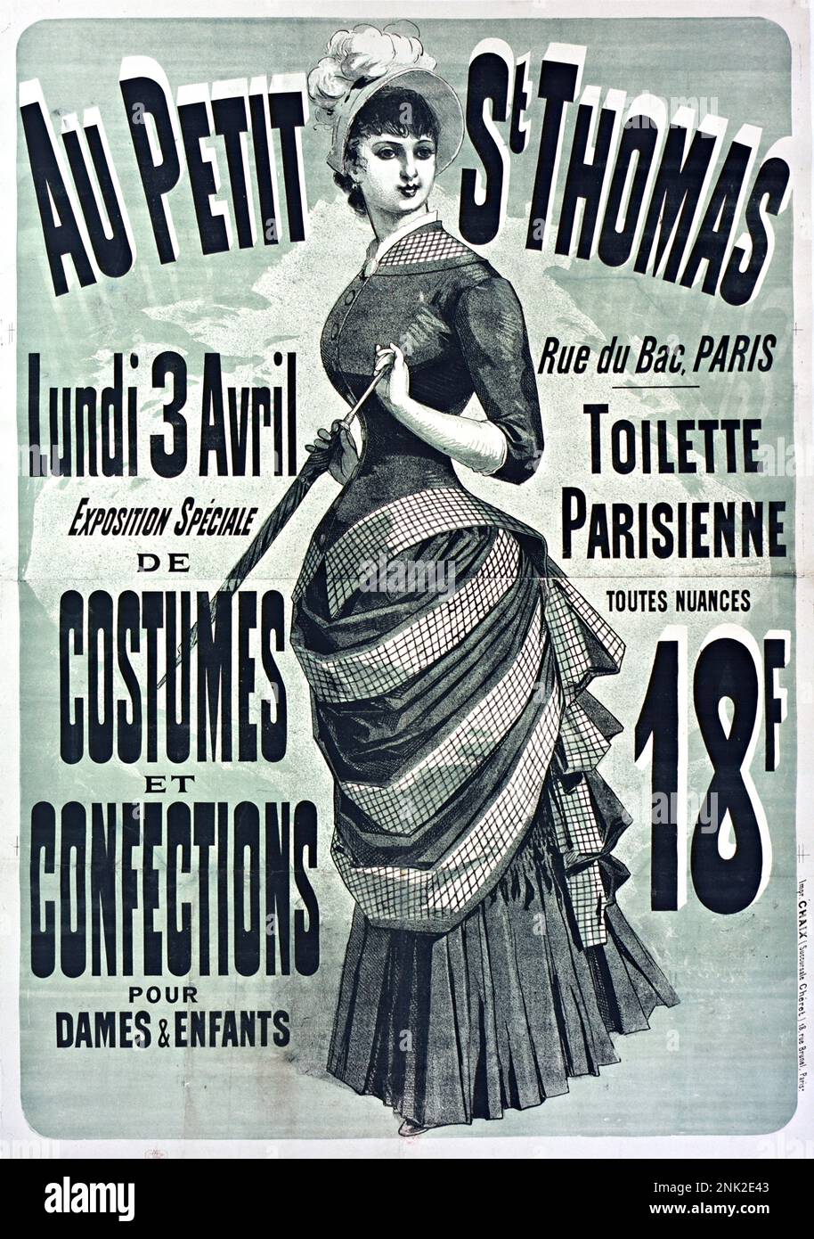 Victorian Advertising Illustration poster for Men and Women's clothing ...