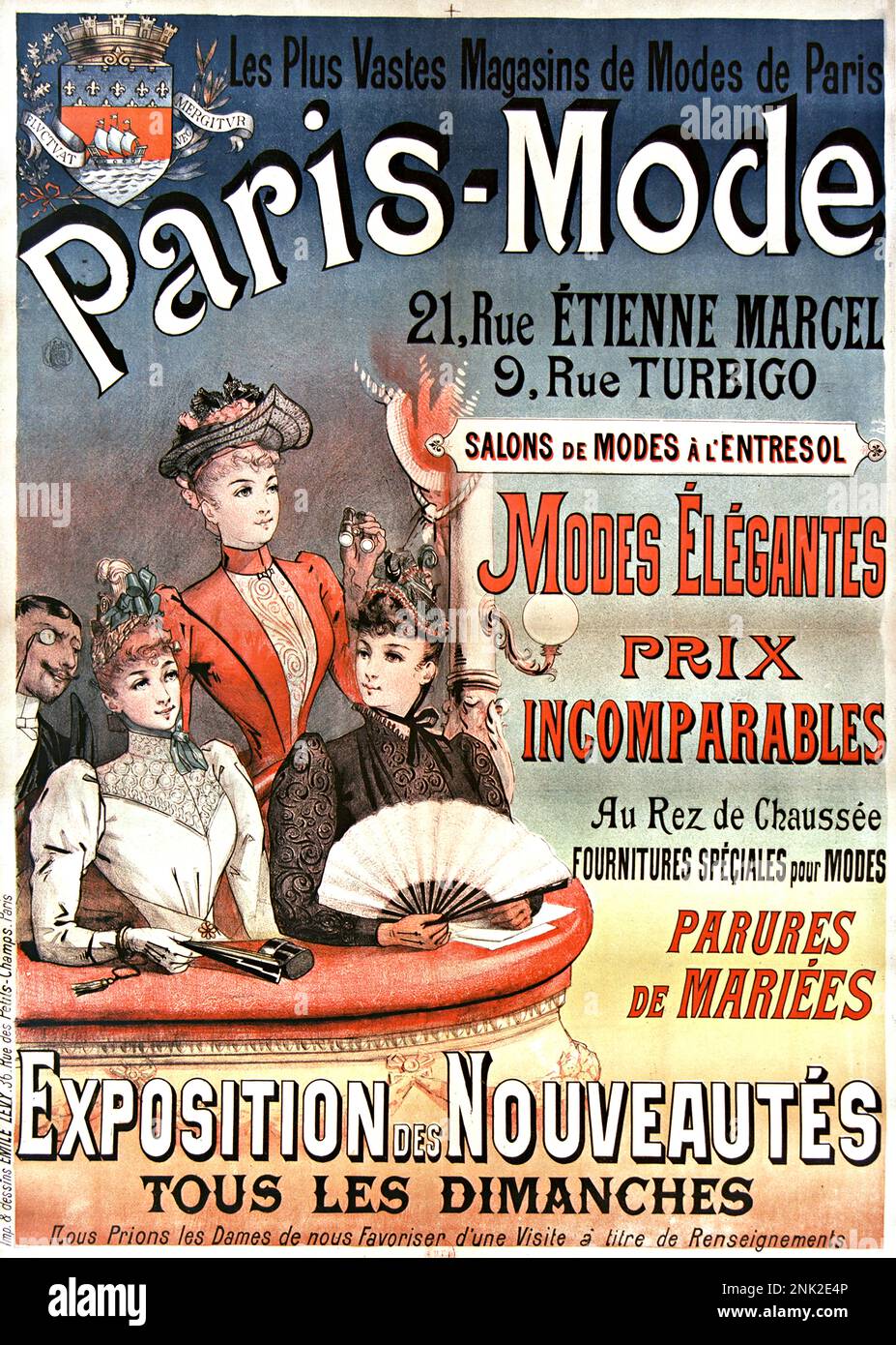 Victorian Advertising Illustration poster for Men and Women's clothing ...