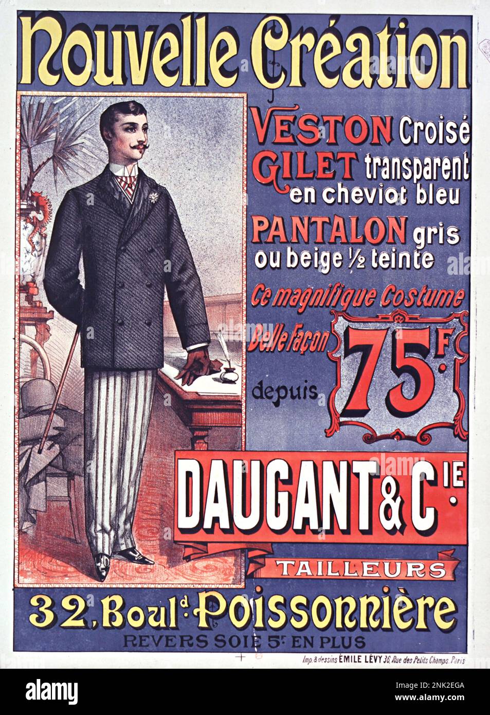 Victorian Advertising Illustration poster for Men and Women's clothing ...