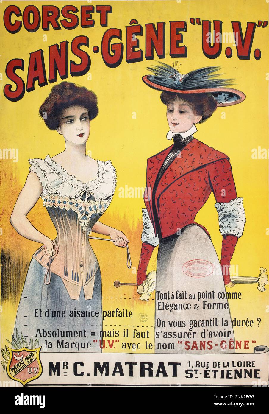 Victorian Advertising Illustration poster for Men and Women's clothing ...