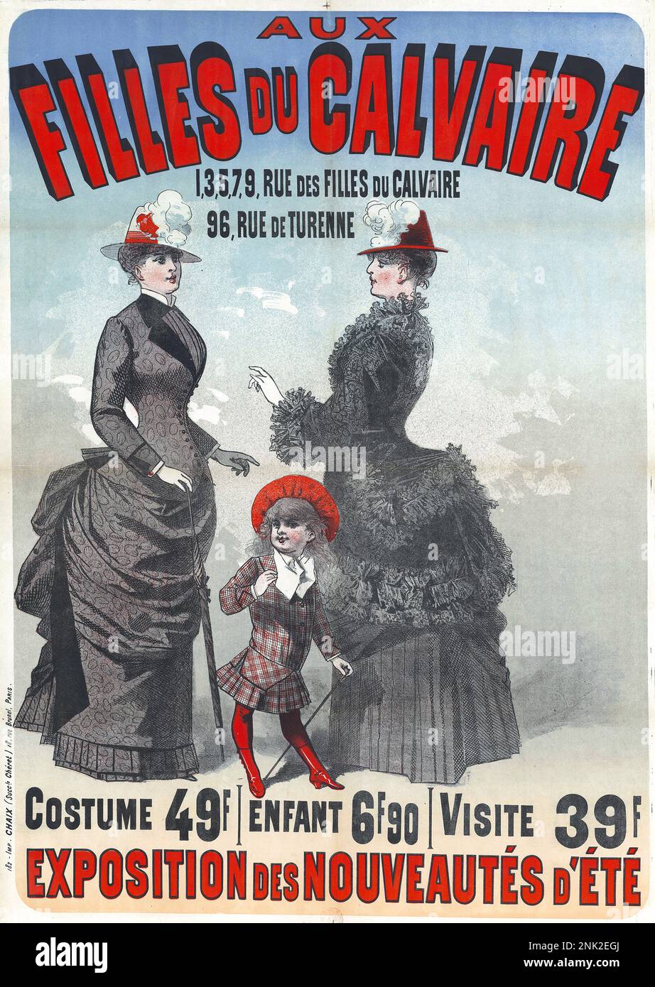 Victorian Advertising Illustration poster for Men and Women's clothing ...