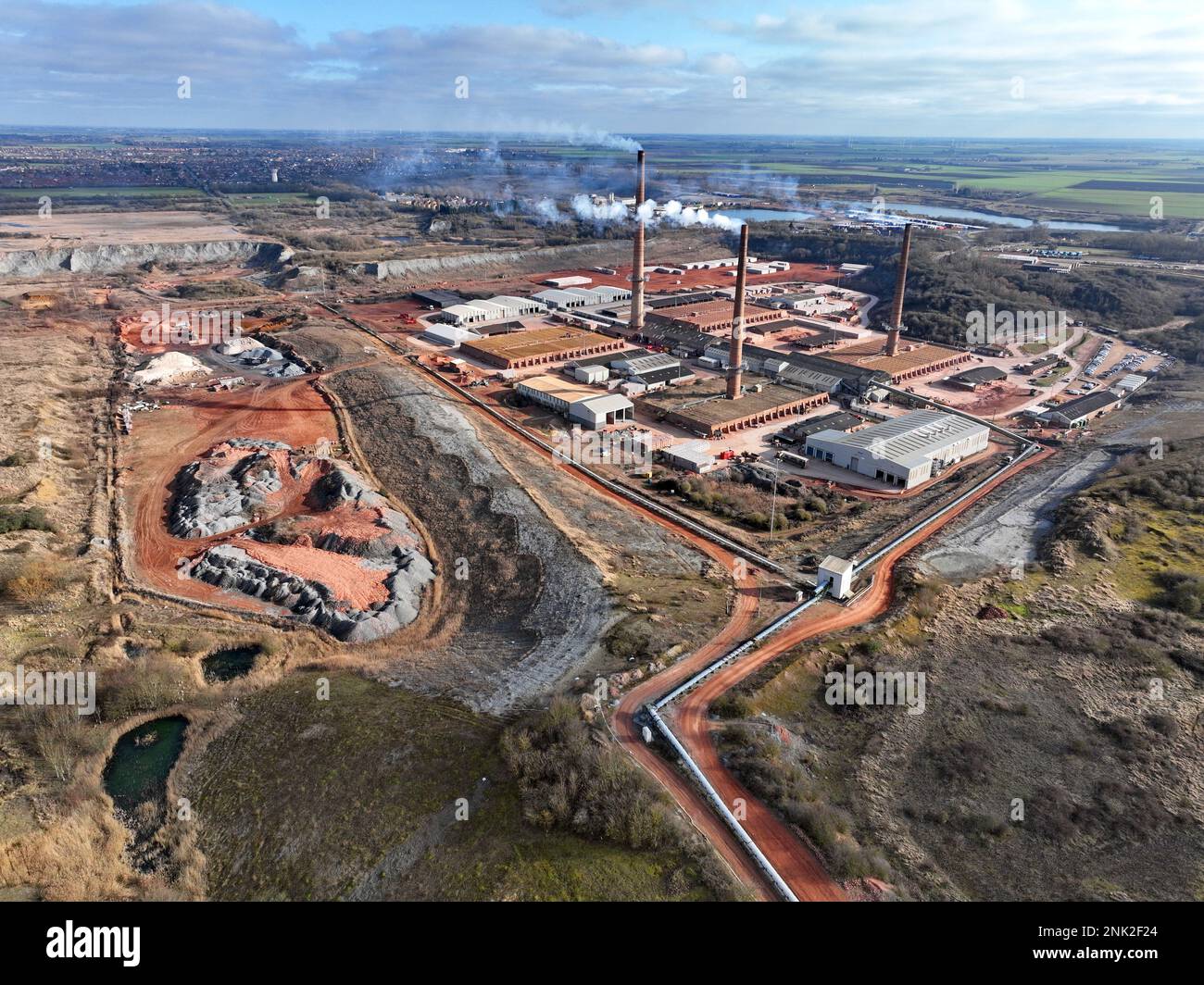 Whittlesey, UK. 21st Feb, 2023. Forterra's King's Dyke brickworks, on ...