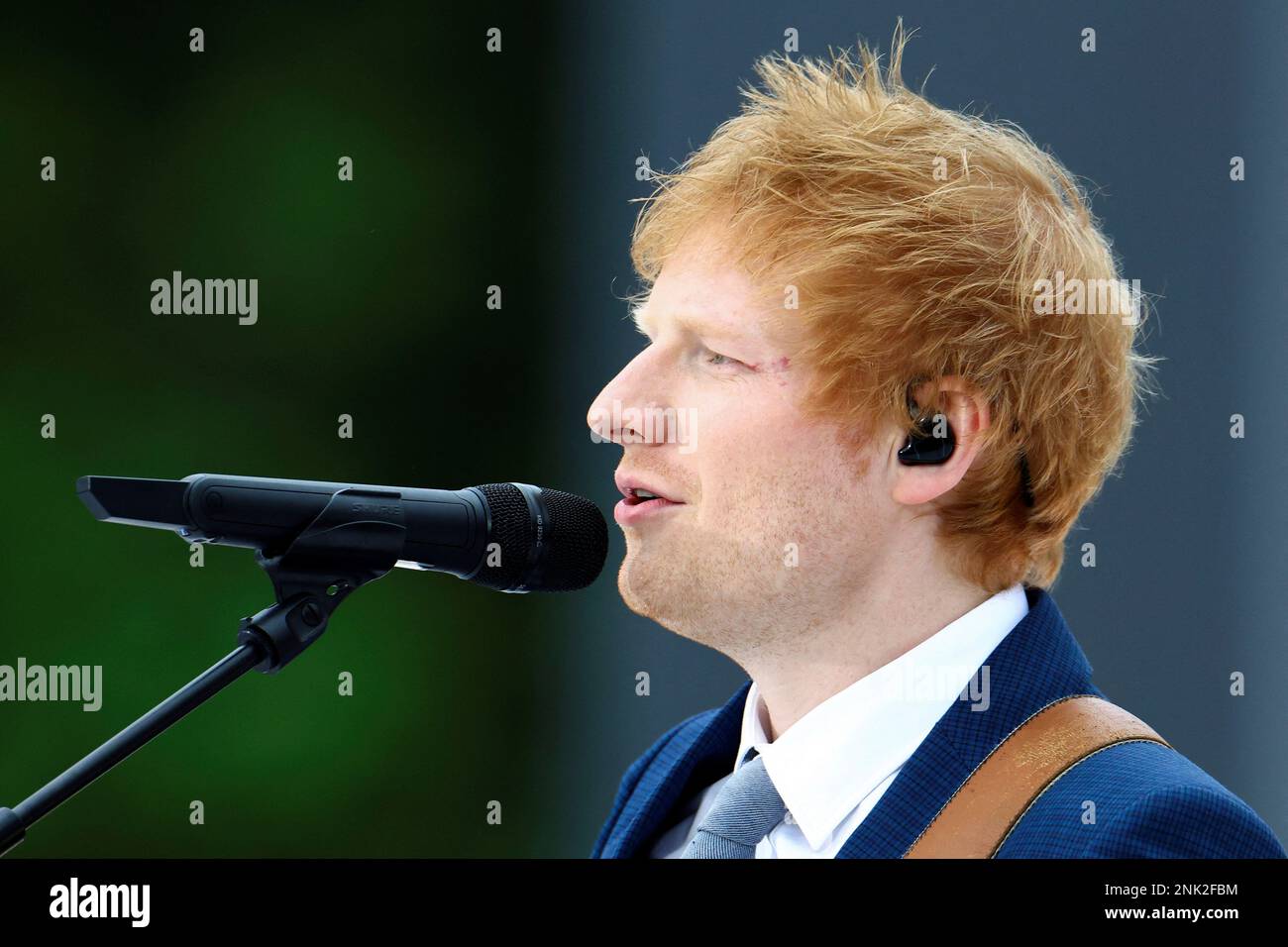 British singer Ed Sheeran performs during the Platinum Jubilee Pageant ...