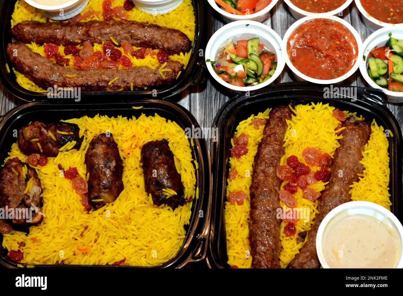 Arabic cuisine traditional food beef Kofta, kebab and tarb kofta shish ...