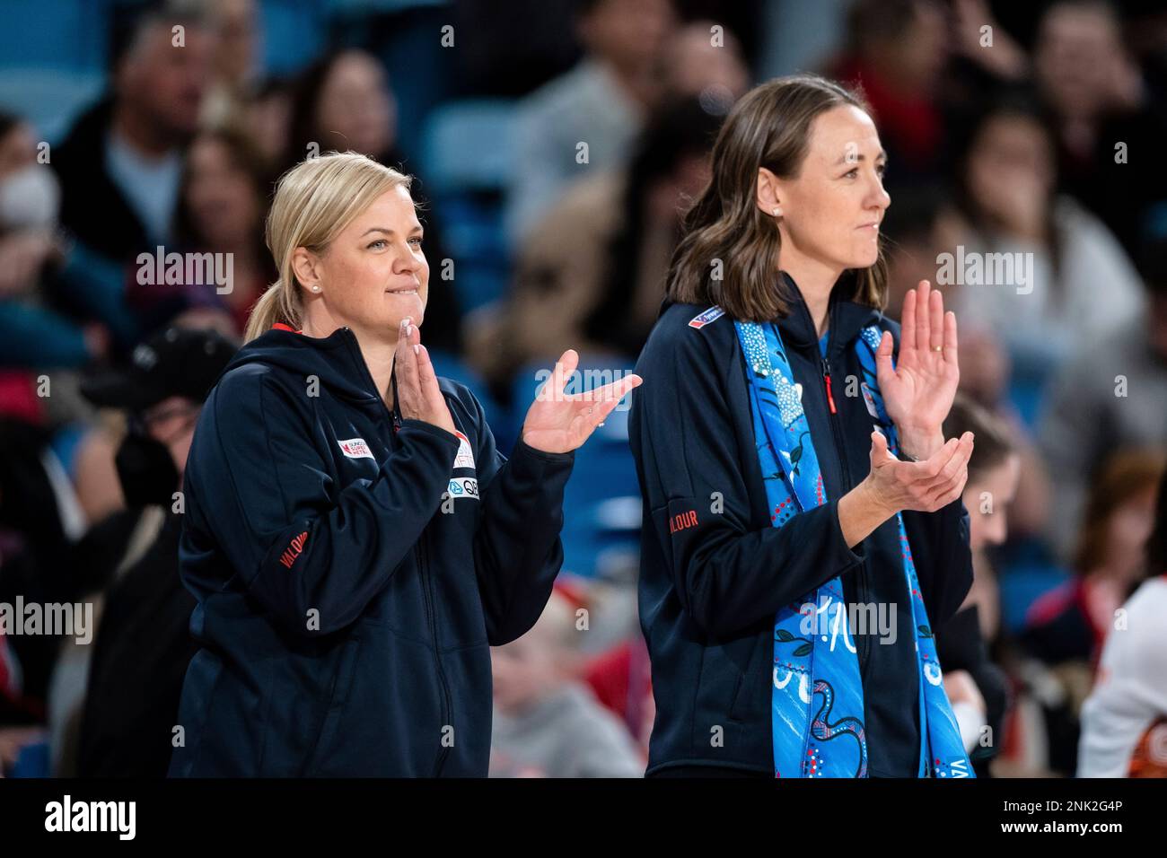 SYDNEY, AUSTRALIA - JUNE 05: NSW Swifts coach Briony Akle and NSW ...
