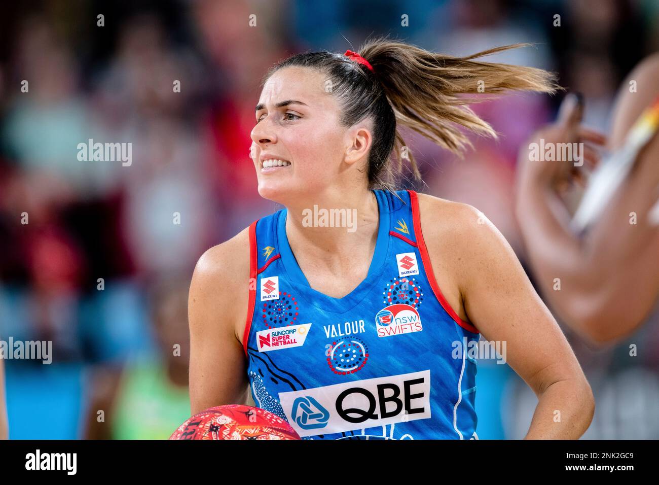 SYDNEY, AUSTRALIA - JUNE 05: Maddy Proud of the NSW Swifts looks on ...