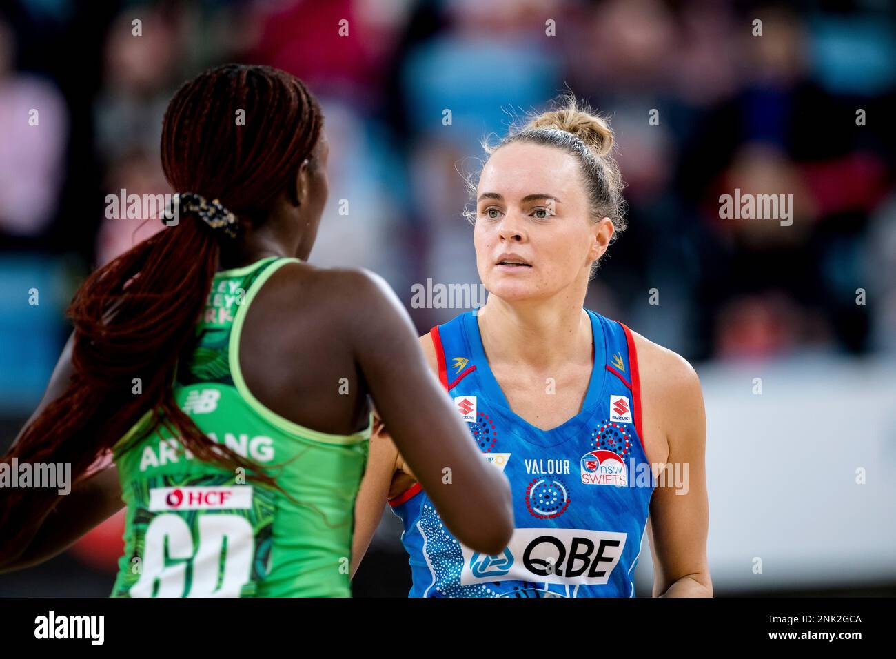 SYDNEY, AUSTRALIA - JUNE 05: Kelly Singleton of the NSW Swifts looks on ...