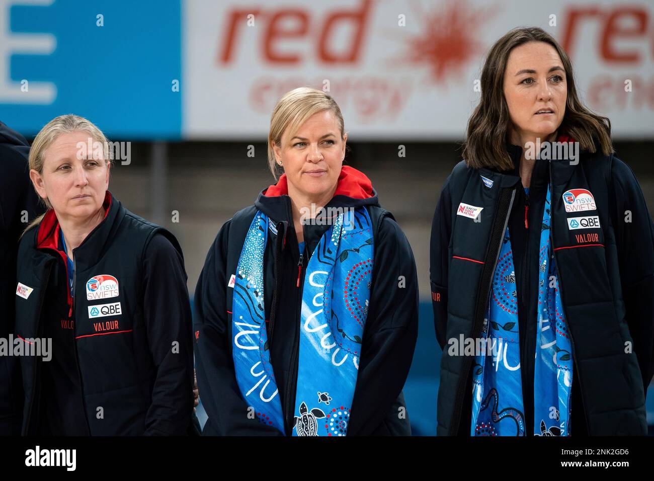SYDNEY, AUSTRALIA - JUNE 05: NSW Swifts coach Briony Akle and assistant ...