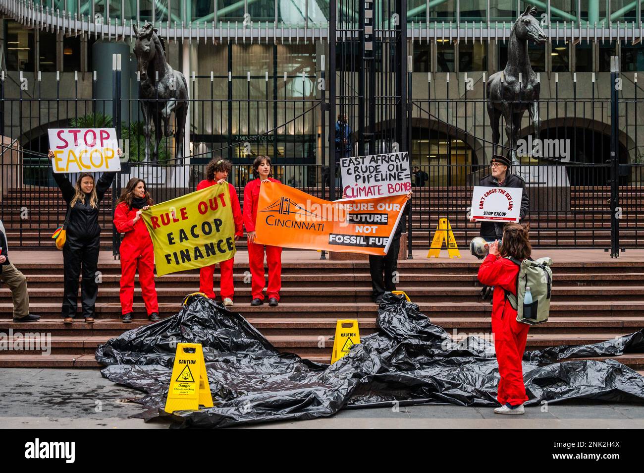 London, UK. 23rd Feb, 2023. The protesters visit two insurance ...