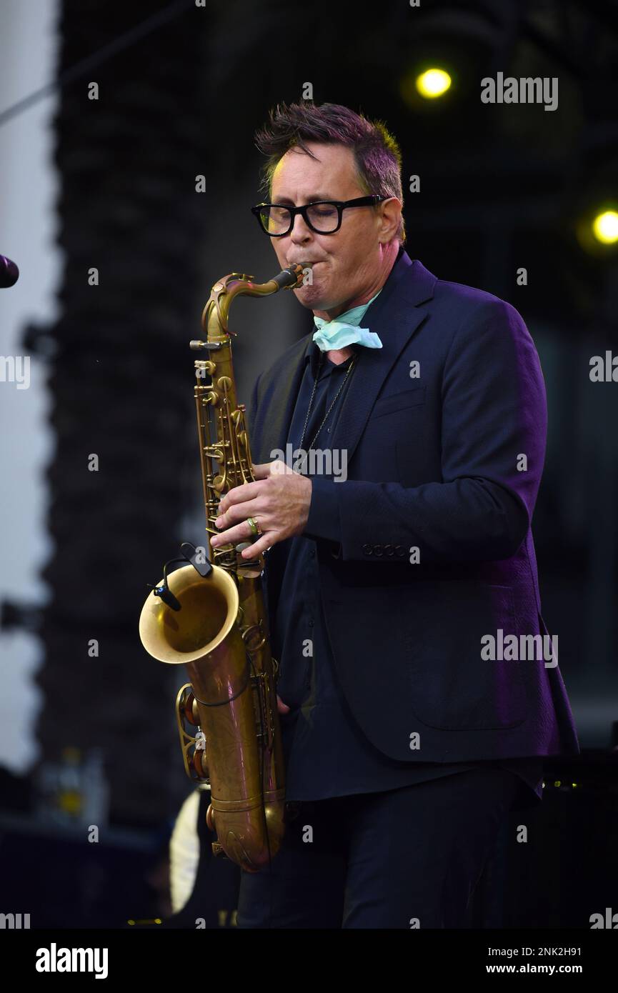 ANAHEIM, CA - JUNE 04: Saxophonist Clint Maedgen of the Preservation ...