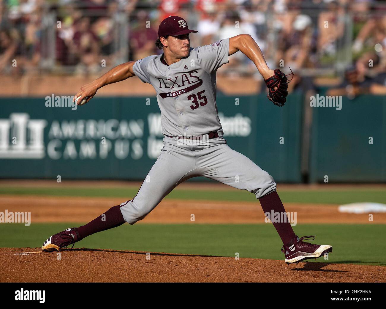 Texas A&M's Nathan Dettmer throws to a Louisiana batter during an NCAA ...