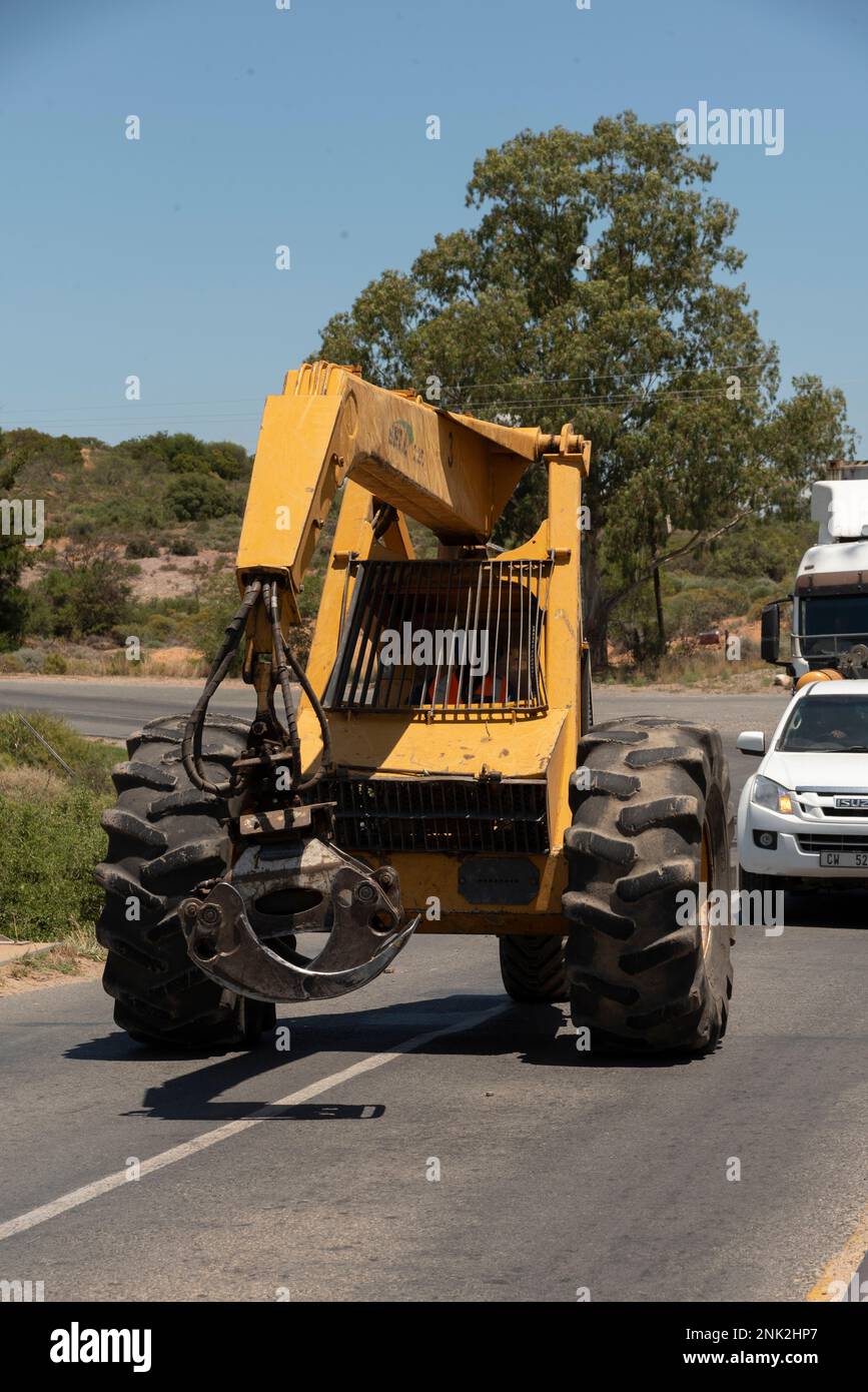 Robertson, Western Cape South Africa. 2023. Slow moving grab truck used ...