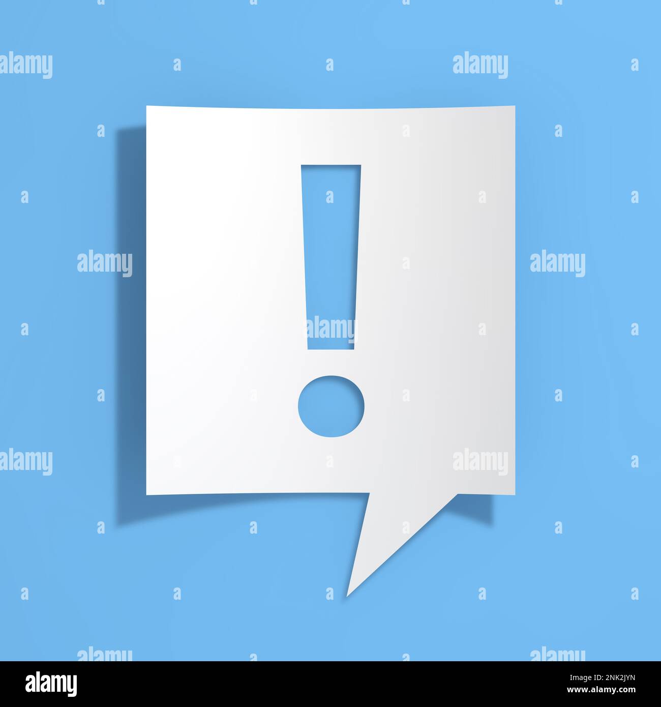 FAQ, Information, Exclamation Mark on Cutout White Paper Speech Bubble ...