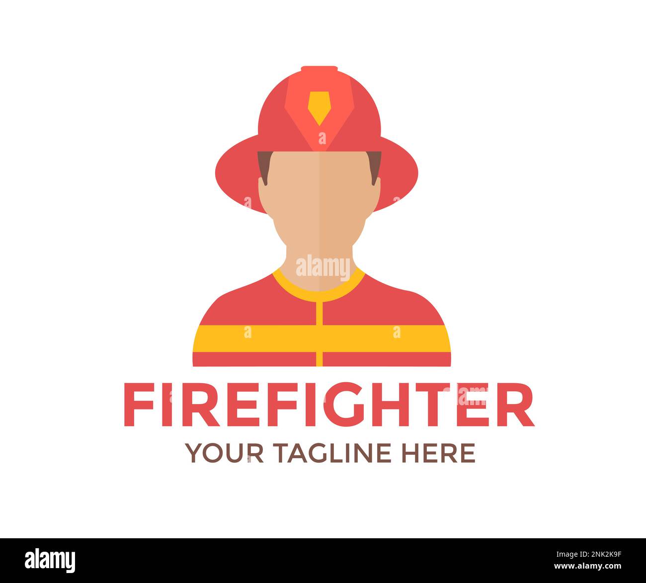 Hard-working professional Firefighter portrait on duty logo design ...