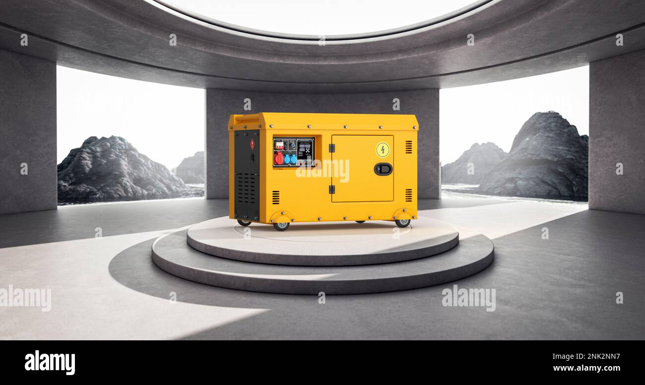 Minimalism Architecture Interior with Big Yellow Outside Auxiliary ...