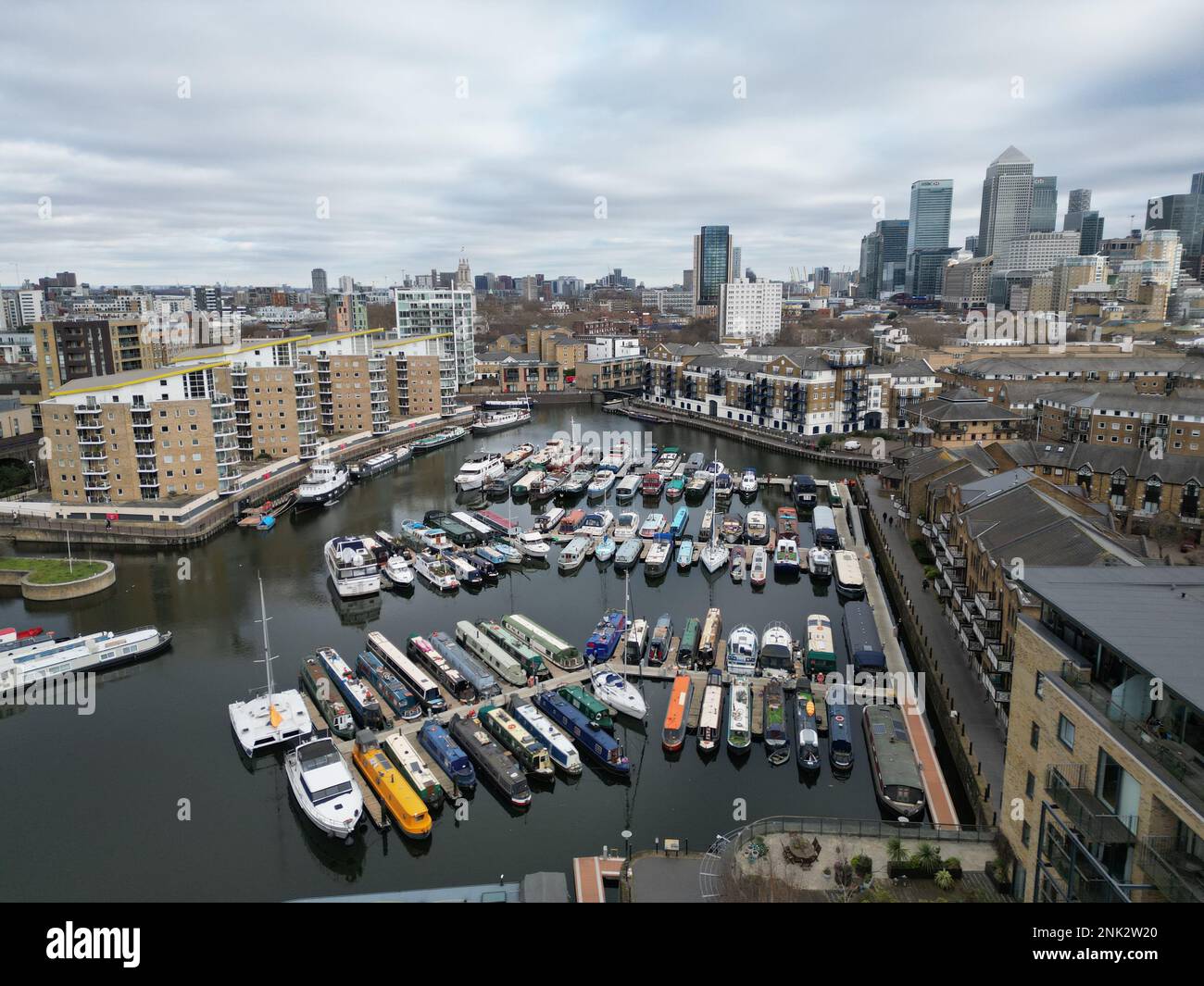 Limehouse basin East London Drone, Aerial, view from air, birds eye ...