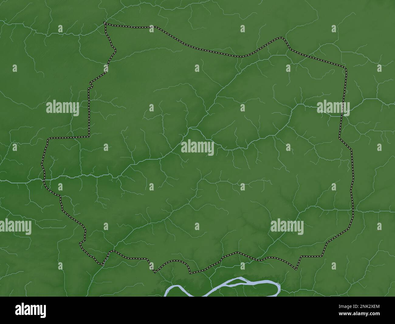 Kaffrine, region of Senegal. Elevation map colored in wiki style with ...