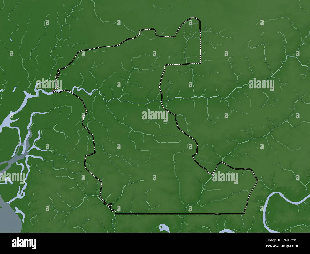 Kaolack, region of Senegal. Elevation map colored in wiki style with ...