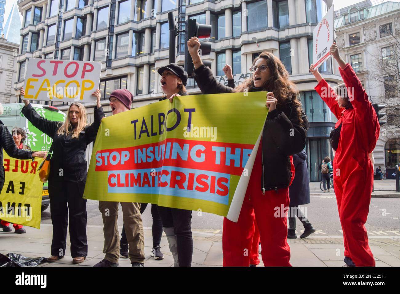 London, England, UK. 23rd Feb, 2023. Protesters outside Talbot ...