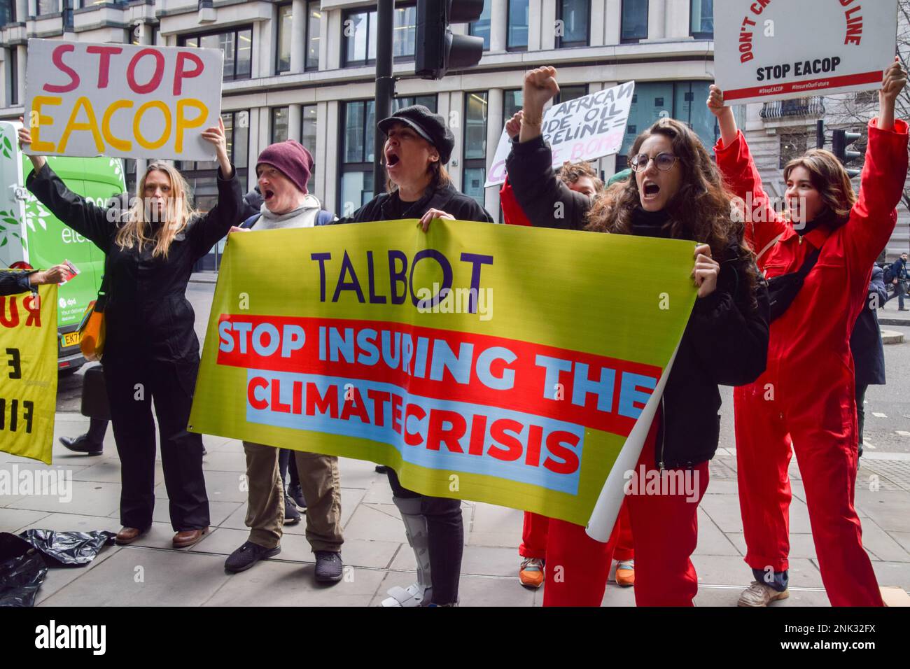 London, England, UK. 23rd Feb, 2023. Protesters outside Talbot ...