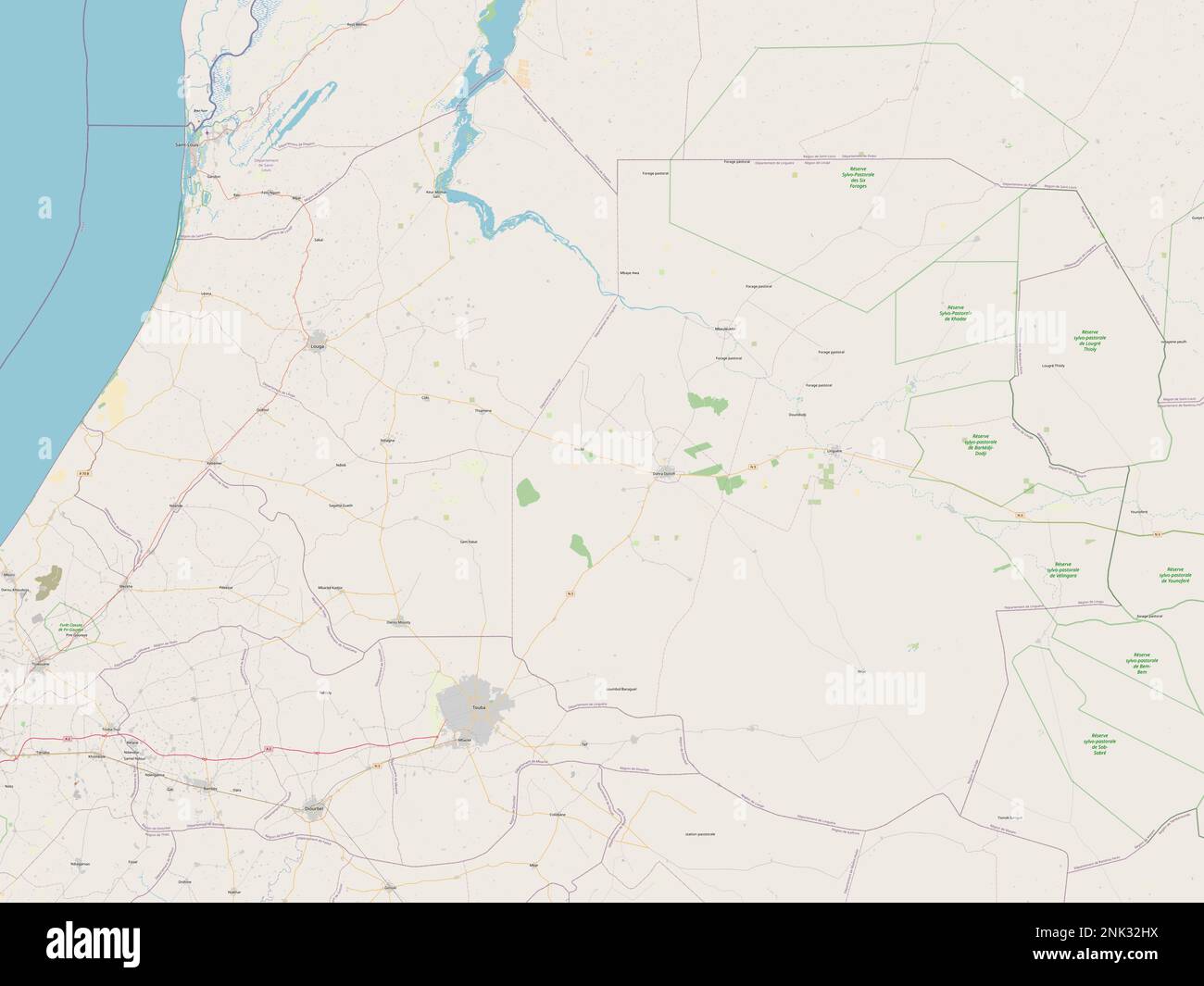 Louga, region of Senegal. Open Street Map Stock Photo - Alamy