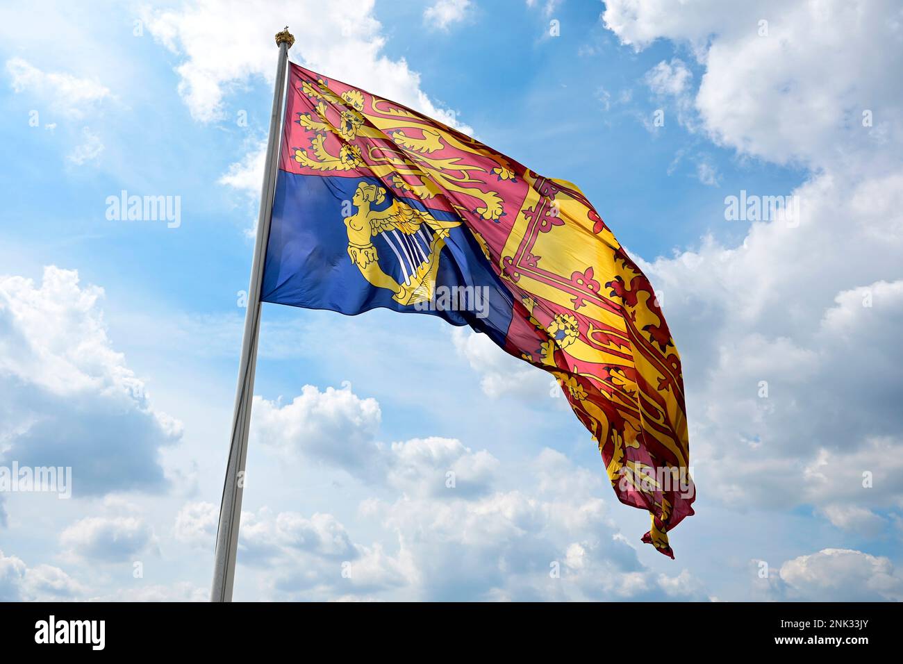 The Royal Standard flag is pictured flying from the Roof of Buckingham ...